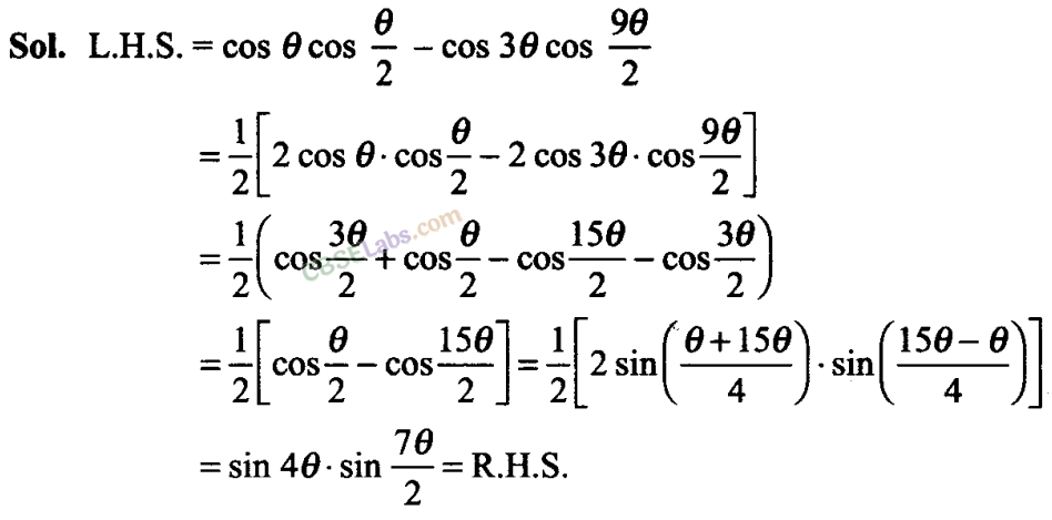 NCERT Exemplar Class 11 Maths Chapter 3 Trigonometric Functions - NCERT ...
