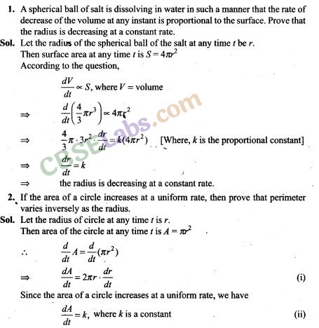 NCERT Exemplar Class 12 Maths Chapter 6 Application of Derivatives ...