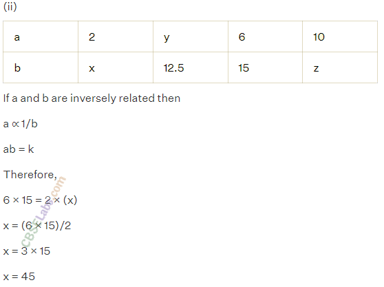 NCERT Exemplar Class 8 Maths Chapter 10 Direct and Inverse Proportion ...